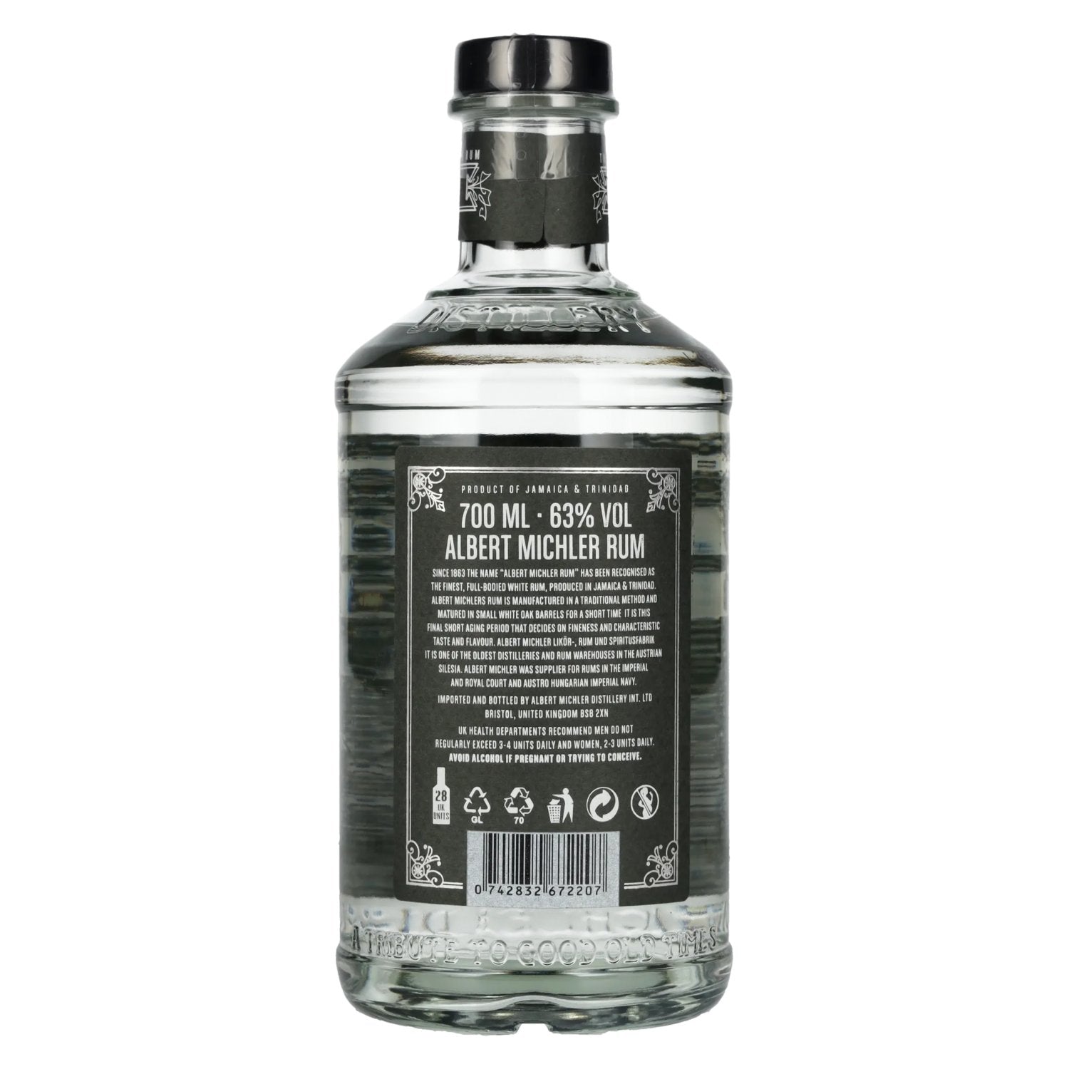 Albert Michler Rum Overproof Artisanal White Rum 63% Vol. 0,7l – delicando