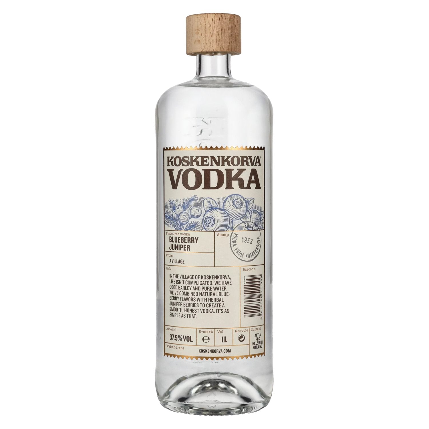 Koskenkorva Vodka BLUEBERRY JUNIPER Flavoured 37,5% Vol. 1l – delicando