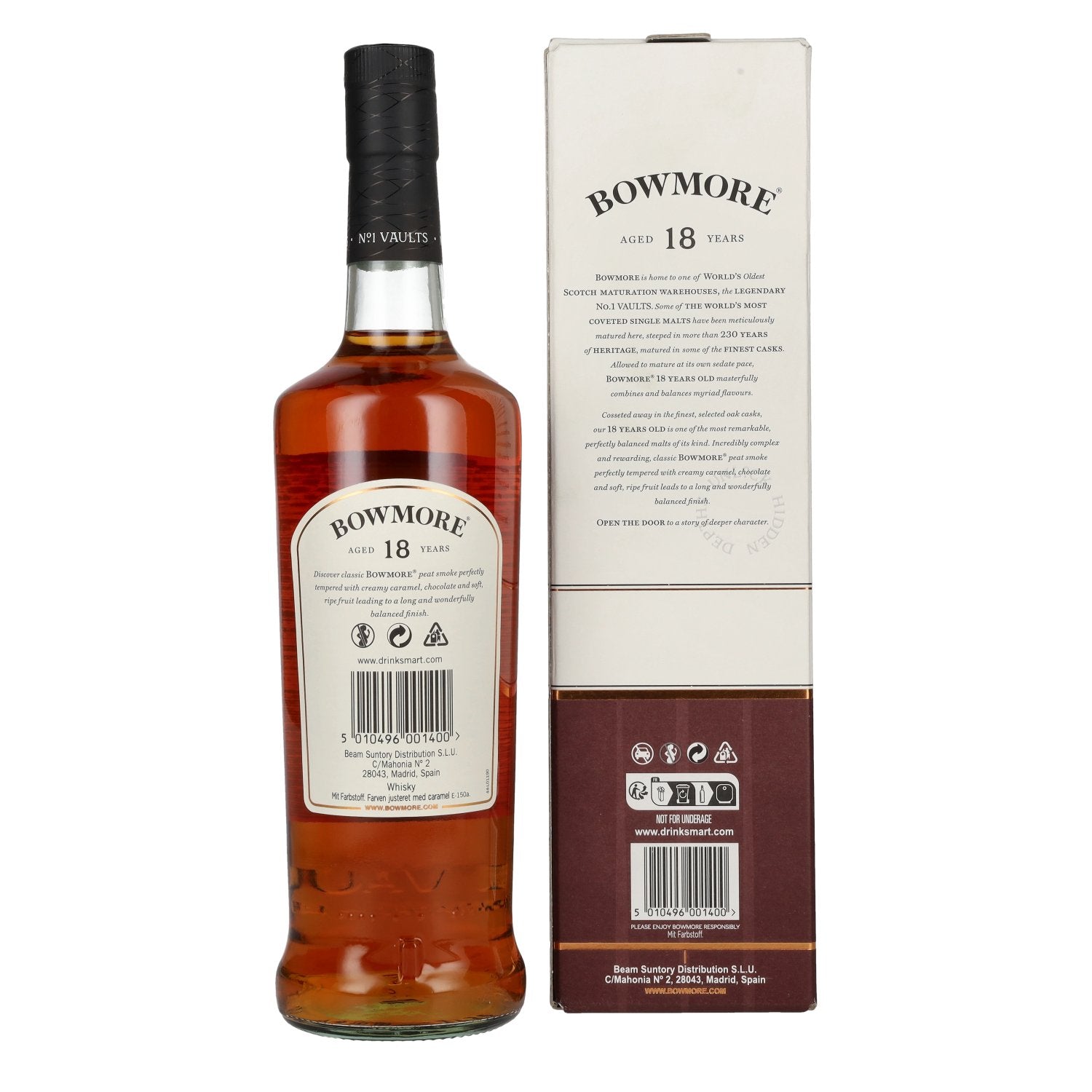 Bowmore 18 Years Old Islay Single Malt Scotch Whisky 43% Vol. 0,7l in ...
