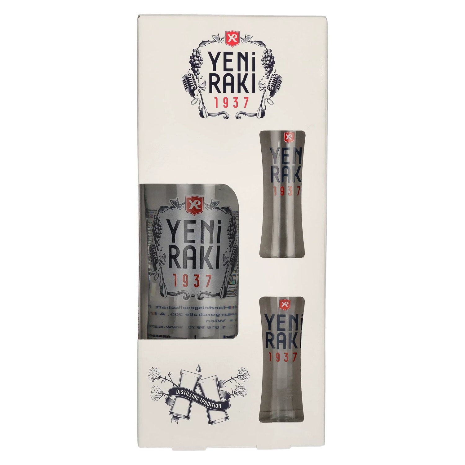 Yeni Raki 45% Vol. 0,7l in Giftbox with 2 glasses