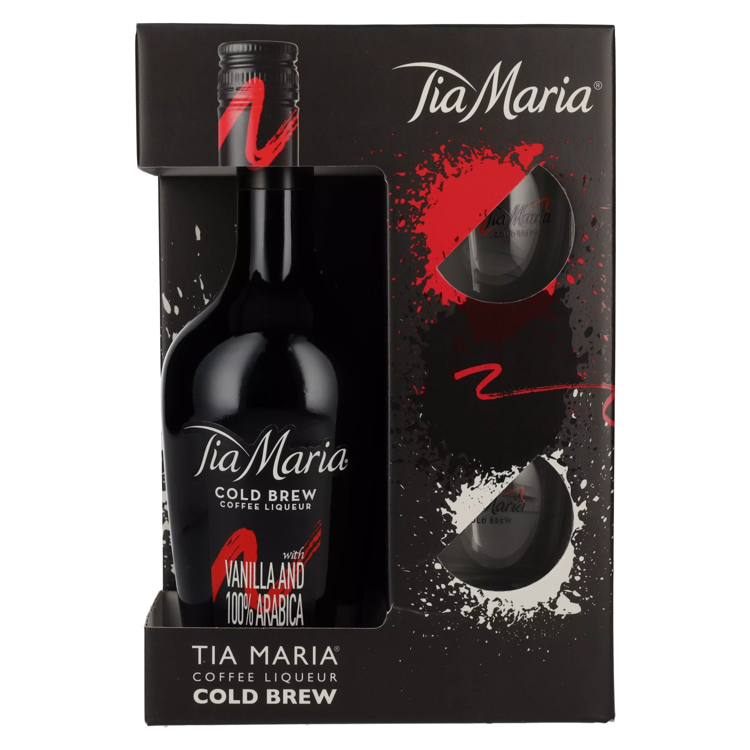 Tia Maria Cold Brew Coffee Liqueur 20% Vol. 0,7l in Giftbox with 2 glasses
